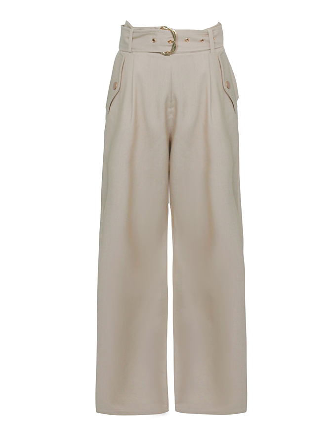 Francine Belted Peg Leg Pants - Eightiin Fashion (1378265-H)